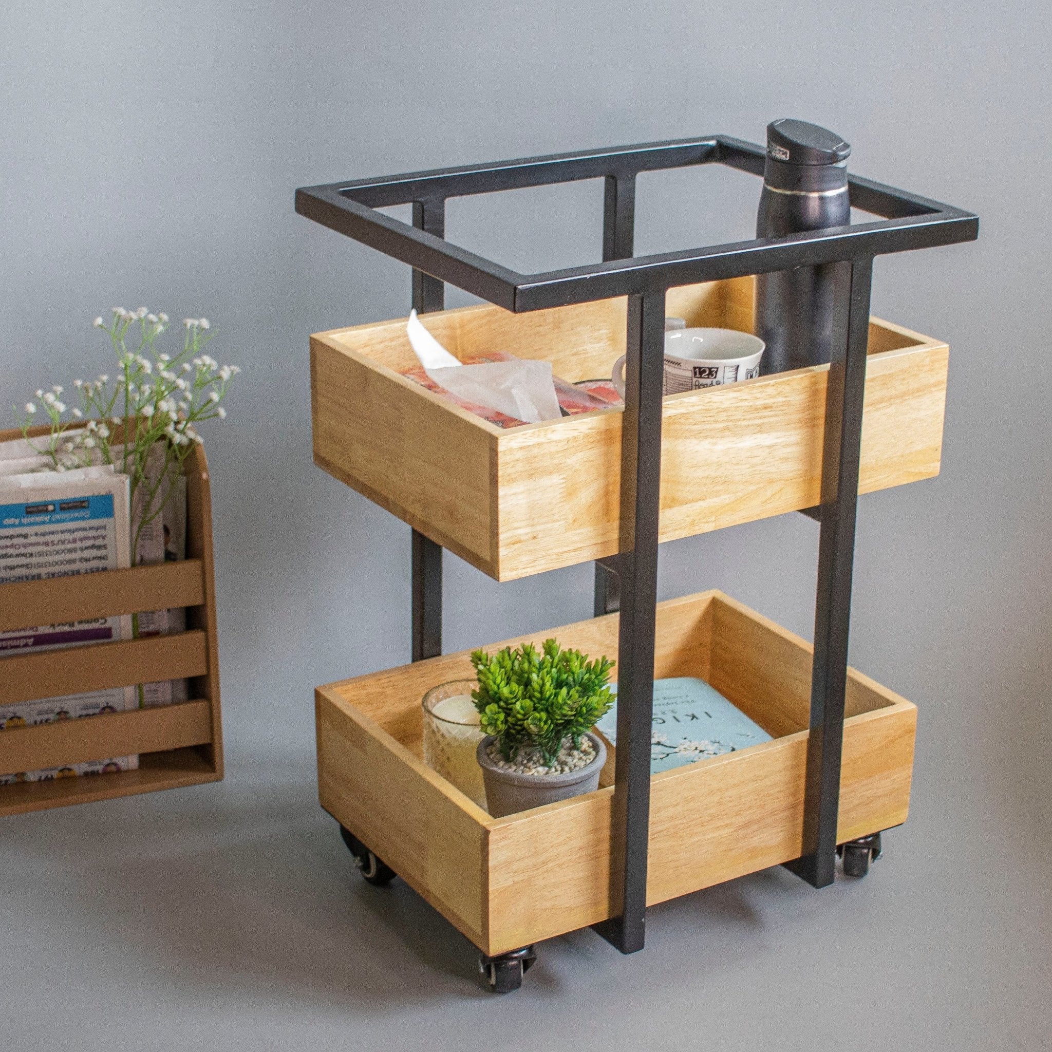 Aayojan : Bed Side Trolleys | Ebony Woodcrafts