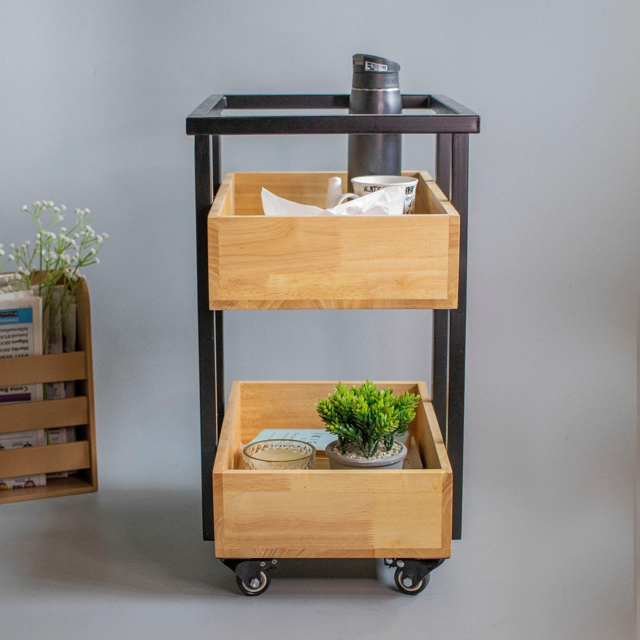 Aayojan : Bed Side Trolleys | Ebony Woodcrafts