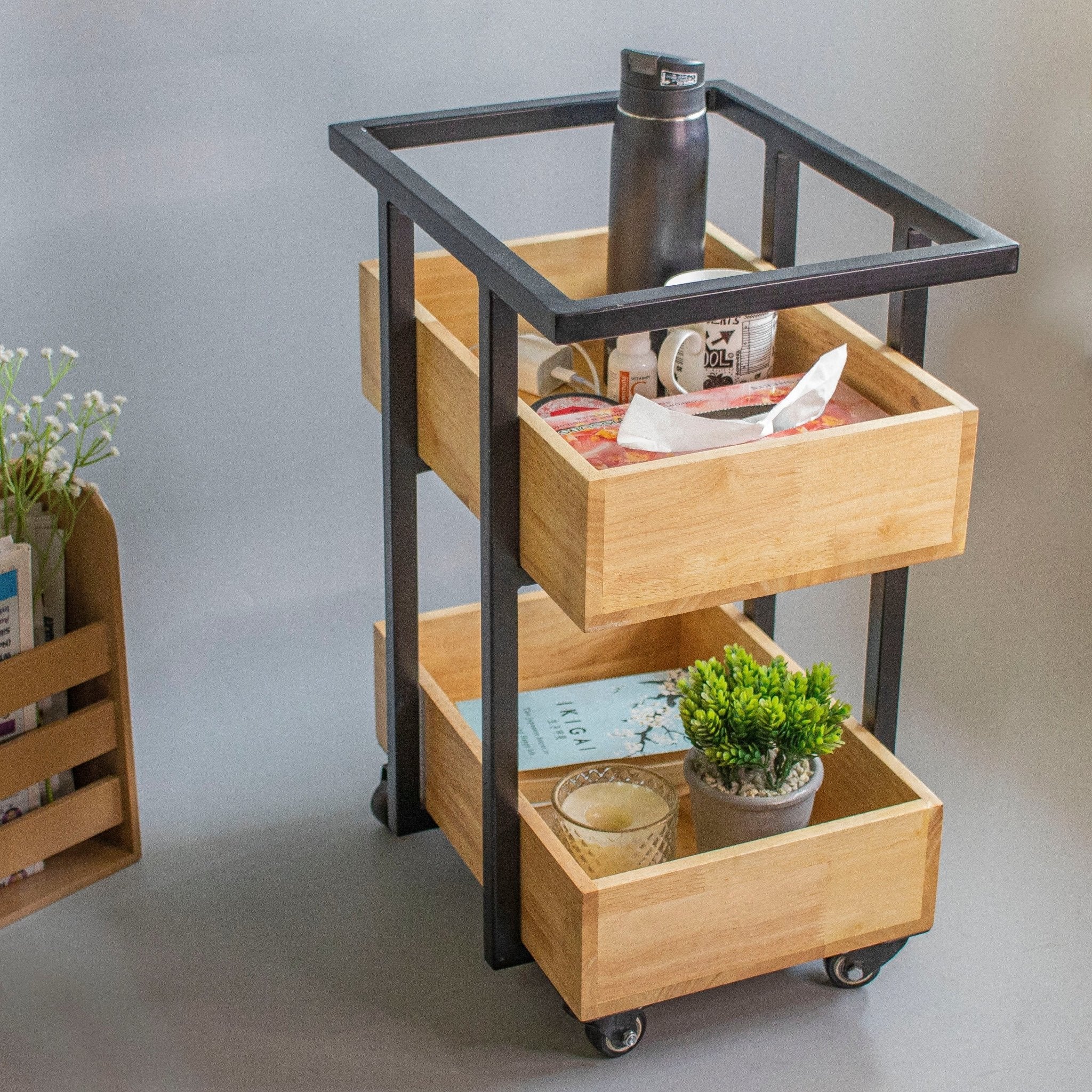 Aayojan : Bed Side Trolleys | Ebony Woodcrafts