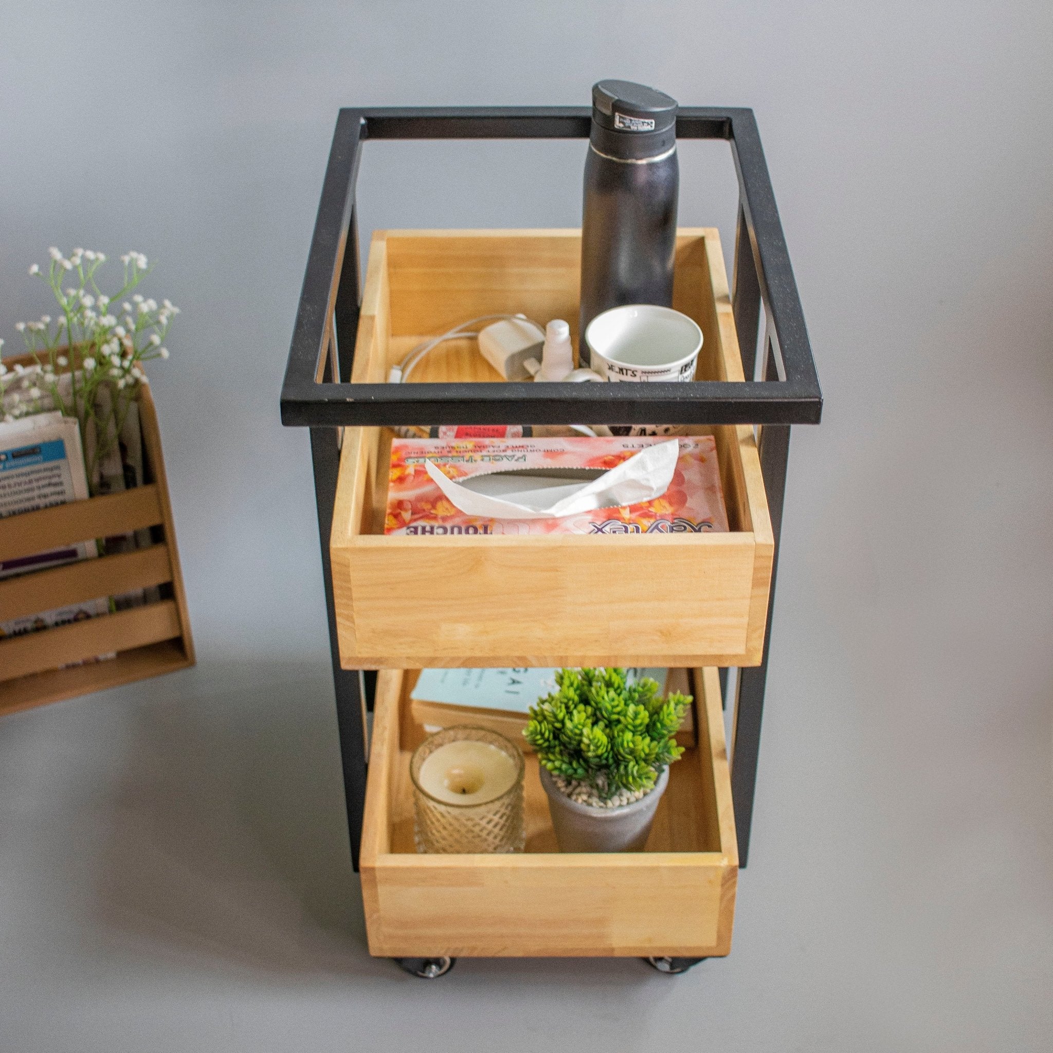 Aayojan : Bed Side Trolleys | Ebony Woodcrafts